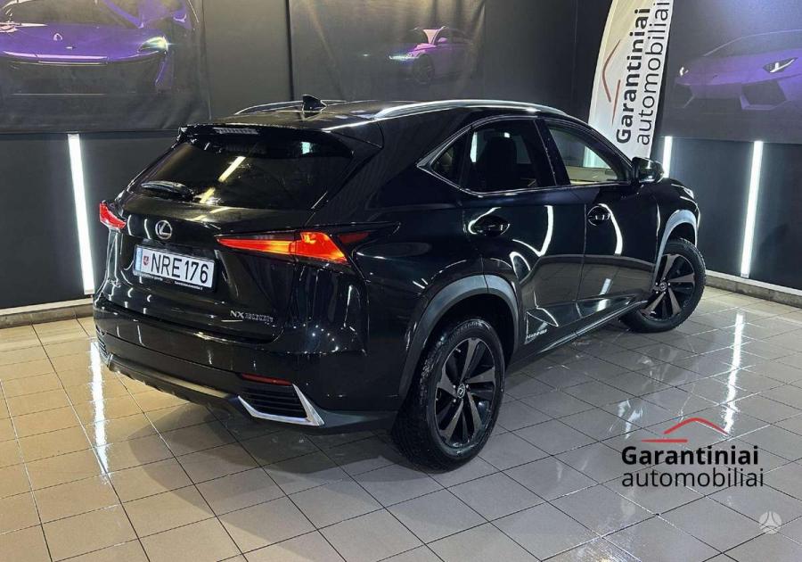 Black Lexus NX 300h 2021 in Vilnius, with an engine capacity of 2.49 L and mileage of 107 thousand km for 29950 €, photo 2 on AUTOMOTO.COM.LV