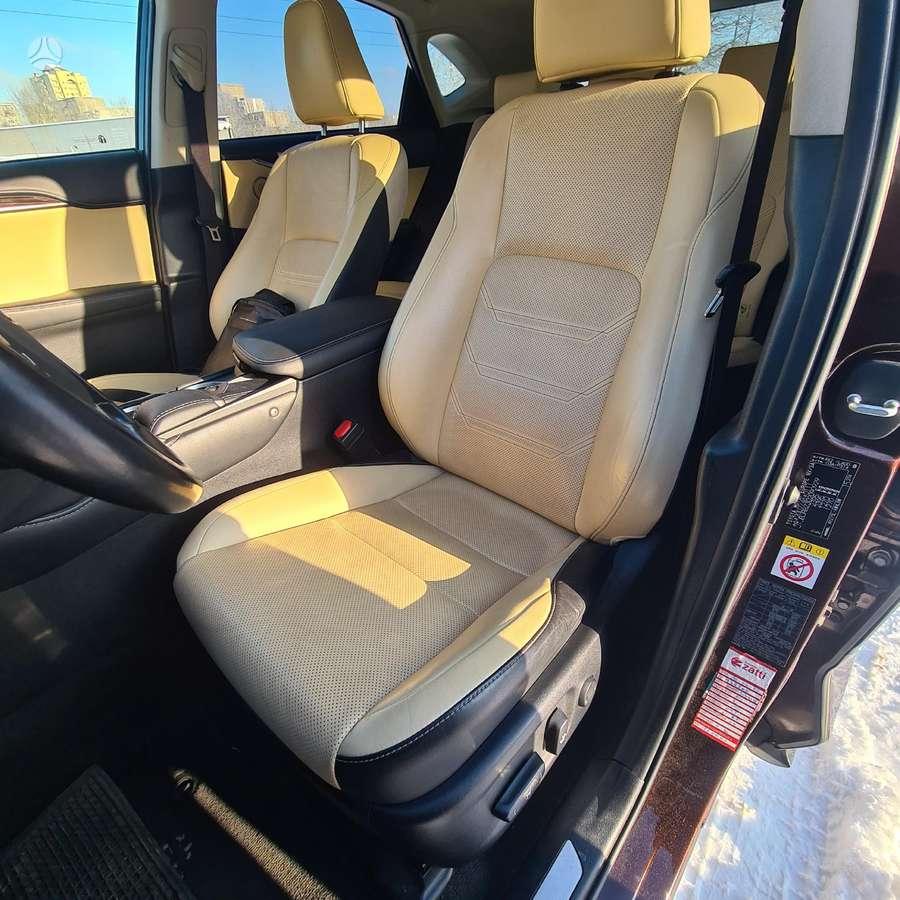 Brown Lexus NX 300h 2018 in Vilnius, with an engine capacity of 2.49 L and mileage of 155 thousand km for 26400 €, photo 13 on AUTOMOTO.COM.LV