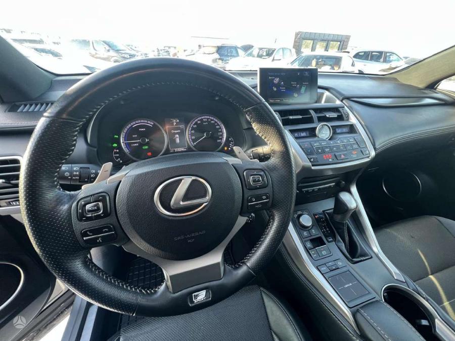 Grey Lexus NX 300h 2016 in Vilnius, with an engine capacity of 2.49 L and mileage of 210 thousand km for 19800 €, photo 26 on AUTOMOTO.COM.LV