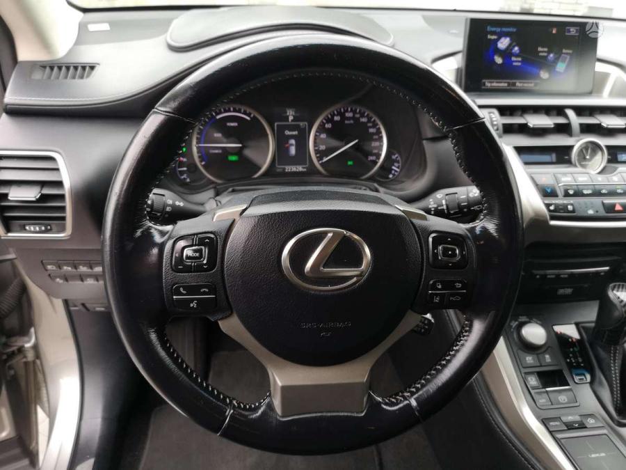 Grey Lexus NX 300h 2016 in Vilnius, with an engine capacity of 2.49 L and mileage of 223 thousand km for 18700 €, photo 19 on AUTOMOTO.COM.LV