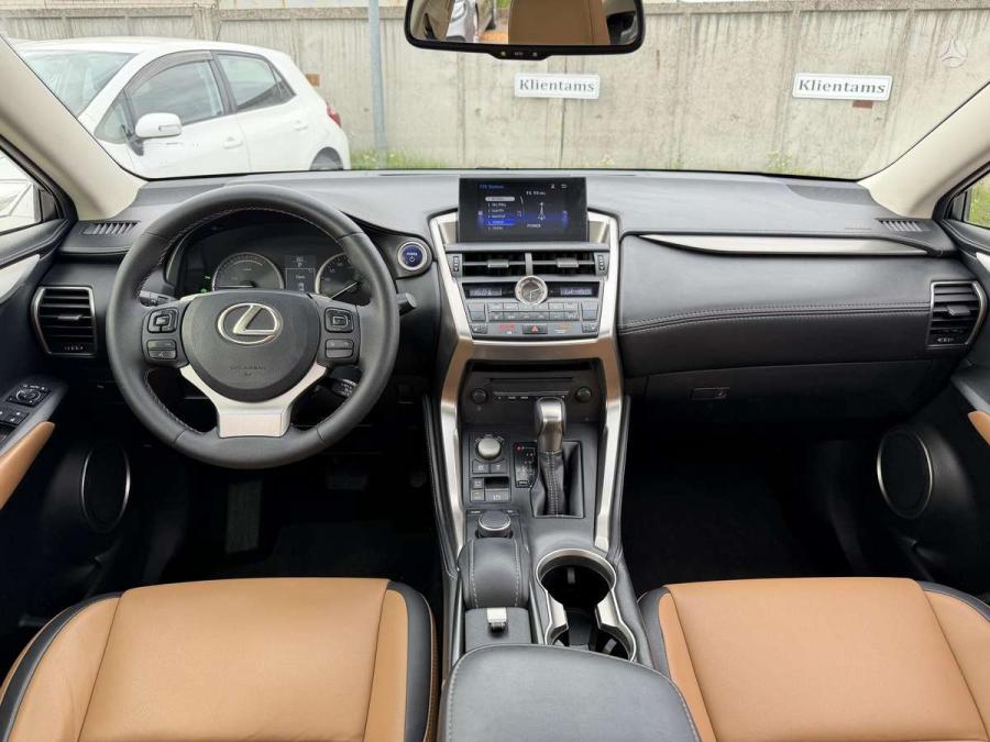 Grey Lexus NX 300h 2017 in Vilnius, with an engine capacity of 2.49 L and mileage of 214 thousand km for 18200 €, photo 16 on AUTOMOTO.COM.LV