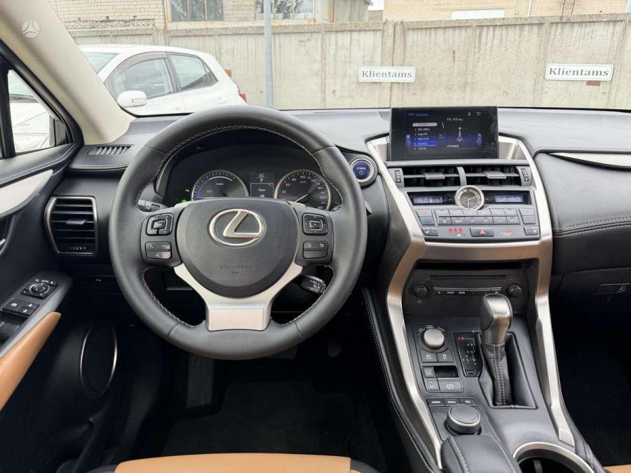 Grey Lexus NX 300h 2017 in Vilnius, with an engine capacity of 2.49 L and mileage of 214 thousand km for 18200 €, photo 17 on AUTOMOTO.COM.LV