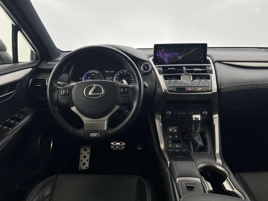 Grey Lexus NX 300h 2018 in Vilnius, with an engine capacity of 2.49 L and mileage of 68 thousand km for 29900 €, photo 9 on AUTOMOTO.COM.LV