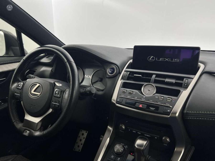 Grey Lexus NX 300h 2018 in Vilnius, with an engine capacity of 2.49 L and mileage of 68 thousand km for 29900 €, photo 14 on AUTOMOTO.COM.LV