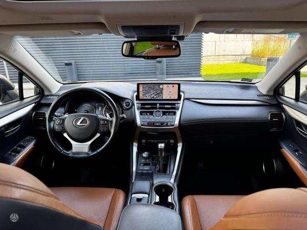 Grey Lexus NX 300h 2018 in Vilnius, with an engine capacity of 2.49 L and mileage of 184 thousand km for 25200 €, photo 7 on AUTOMOTO.COM.LV