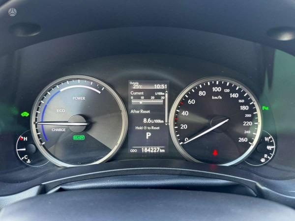 Grey Lexus NX 300h 2018 in Vilnius, with an engine capacity of 2.49 L and mileage of 184 thousand km for 25200 €, photo 10 on AUTOMOTO.COM.LV