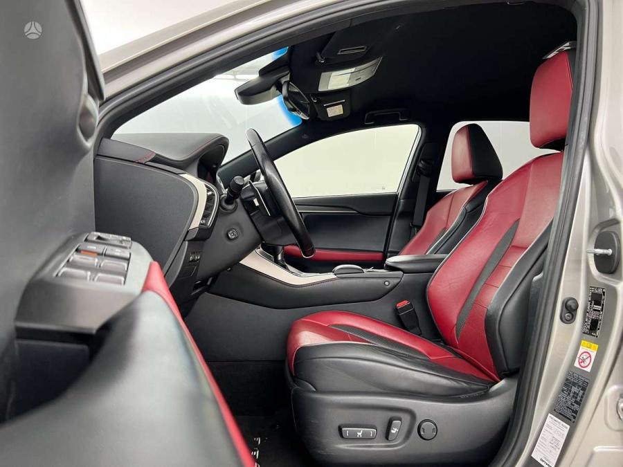 Grey Lexus NX 300h 2018 in Vilnius, with an engine capacity of 2.49 L and mileage of 99 thousand km for 29900 €, photo 12 on AUTOMOTO.COM.LV