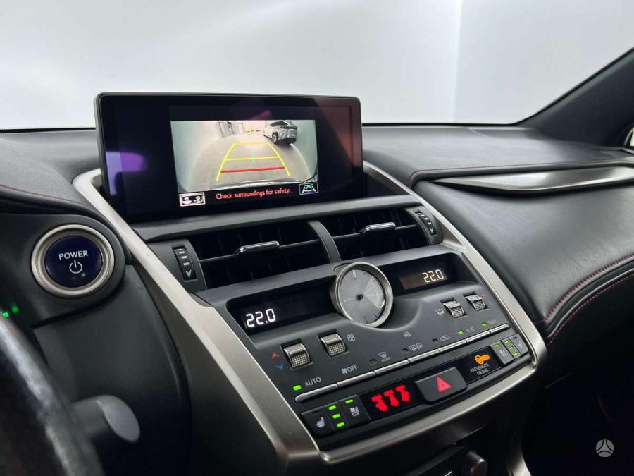 Grey Lexus NX 300h 2018 in Vilnius, with an engine capacity of 2.49 L and mileage of 99 thousand km for 29900 €, photo 23 on AUTOMOTO.COM.LV