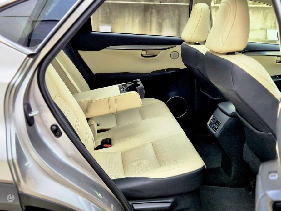 Grey Lexus NX 300h 2018 in Vilnius, with an engine capacity of 2.50 L and mileage of 260 thousand km for 22850 €, photo 32 on AUTOMOTO.COM.LV