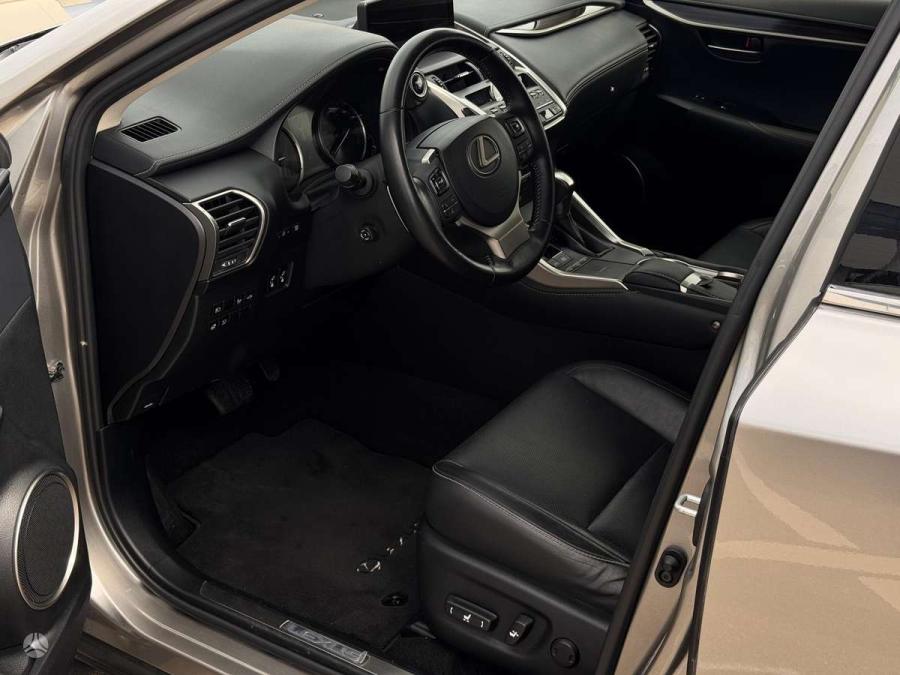 Grey Lexus NX 300h 2019 in Vilnius, with an engine capacity of 2.49 L and mileage of 104 thousand km for 28850 €, photo 13 on AUTOMOTO.COM.LV