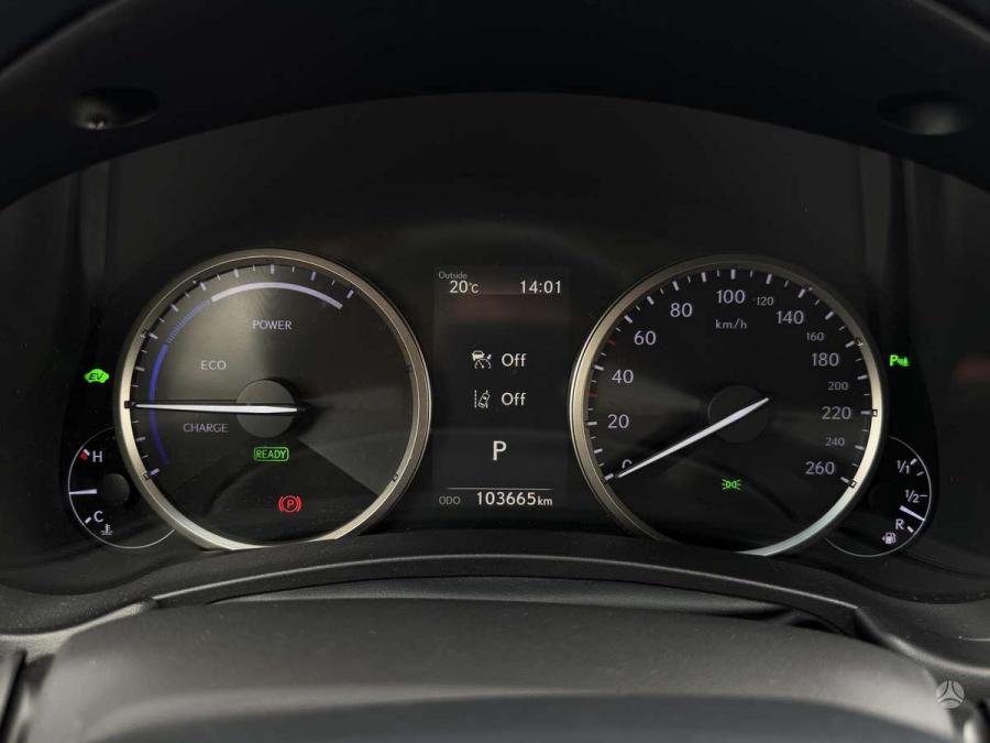 Grey Lexus NX 300h 2019 in Vilnius, with an engine capacity of 2.49 L and mileage of 104 thousand km for 28850 €, photo 25 on AUTOMOTO.COM.LV