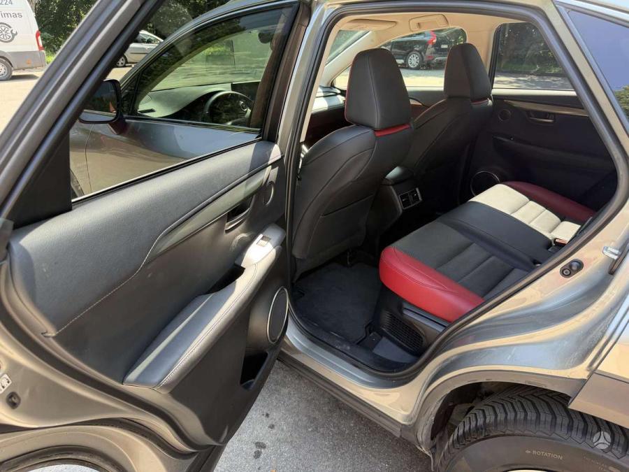 Grey Lexus NX 300h 2021 in Vilnius, with an engine capacity of 2.49 L and mileage of 87 thousand km for 31900 €, photo 26 on AUTOMOTO.COM.LV