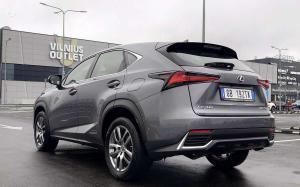 Grey Lexus NX 300h 2021 in Vilnius, with an engine capacity of 2.49 L and mileage of 139 thousand km for 27855 €, photo 5 on AUTOMOTO.COM.LV