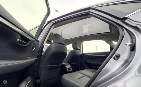Grey Lexus NX 300h 2021 in Vilnius, with an engine capacity of 2.49 L and mileage of 139 thousand km for 27855 €, photo 6 on AUTOMOTO.COM.LV