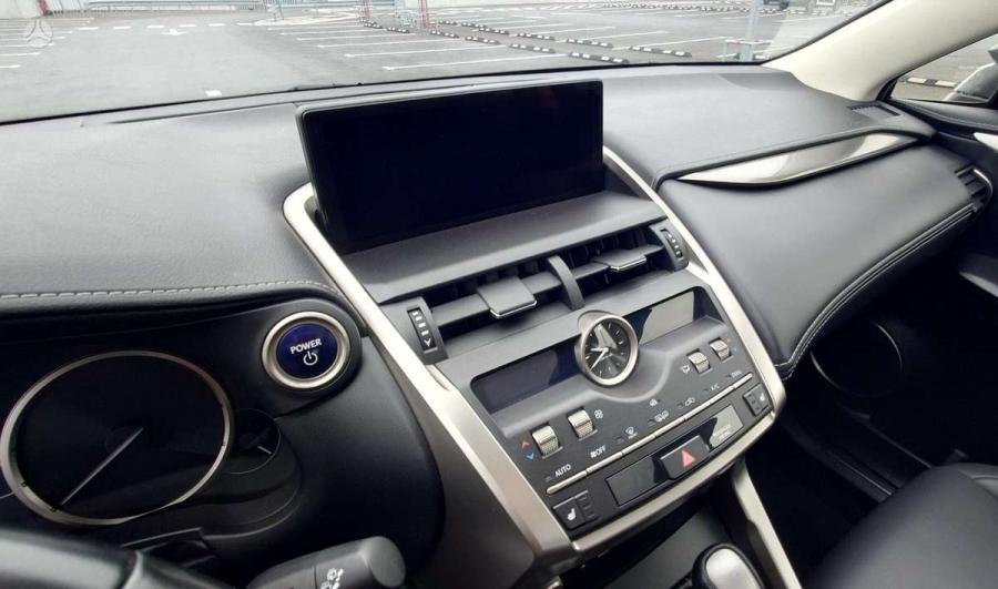 Grey Lexus NX 300h 2021 in Vilnius, with an engine capacity of 2.49 L and mileage of 139 thousand km for 27855 €, photo 12 on AUTOMOTO.COM.LV