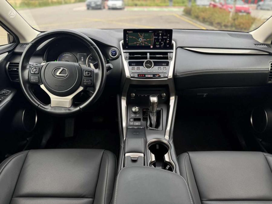 Grey Lexus NX 300h 2021 in Vilnius, with an engine capacity of 2.49 L and mileage of 127 thousand km for 29500 €, photo 13 on AUTOMOTO.COM.LV