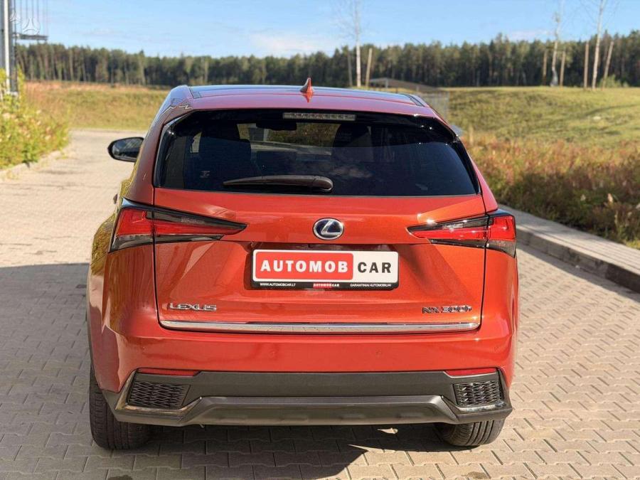 Orange Lexus NX 300h 2021 in Vilnius, with an engine capacity of 2.49 L and mileage of 53 thousand km for 31900 €, photo 7 on AUTOMOTO.COM.LV