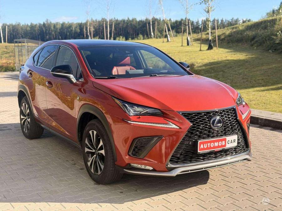 Orange Lexus NX 300h 2021 in Vilnius, with an engine capacity of 2.49 L and mileage of 53 thousand km for 31900 €, photo 12 on AUTOMOTO.COM.LV