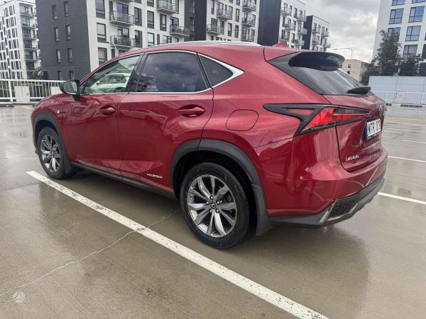 Red Lexus NX 300h 2019 in Vilnius, with an engine capacity of 2.49 L and mileage of 168 thousand km for 28500 €, photo 6 on AUTOMOTO.COM.LV