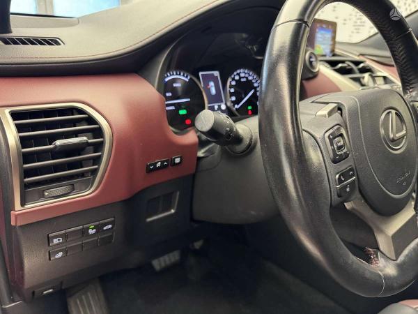 Red Lexus NX 300h 2021 in Kaunas, with an engine capacity of 2.49 L and mileage of 105 thousand km for 32900 €, photo 8 on AUTOMOTO.COM.LV