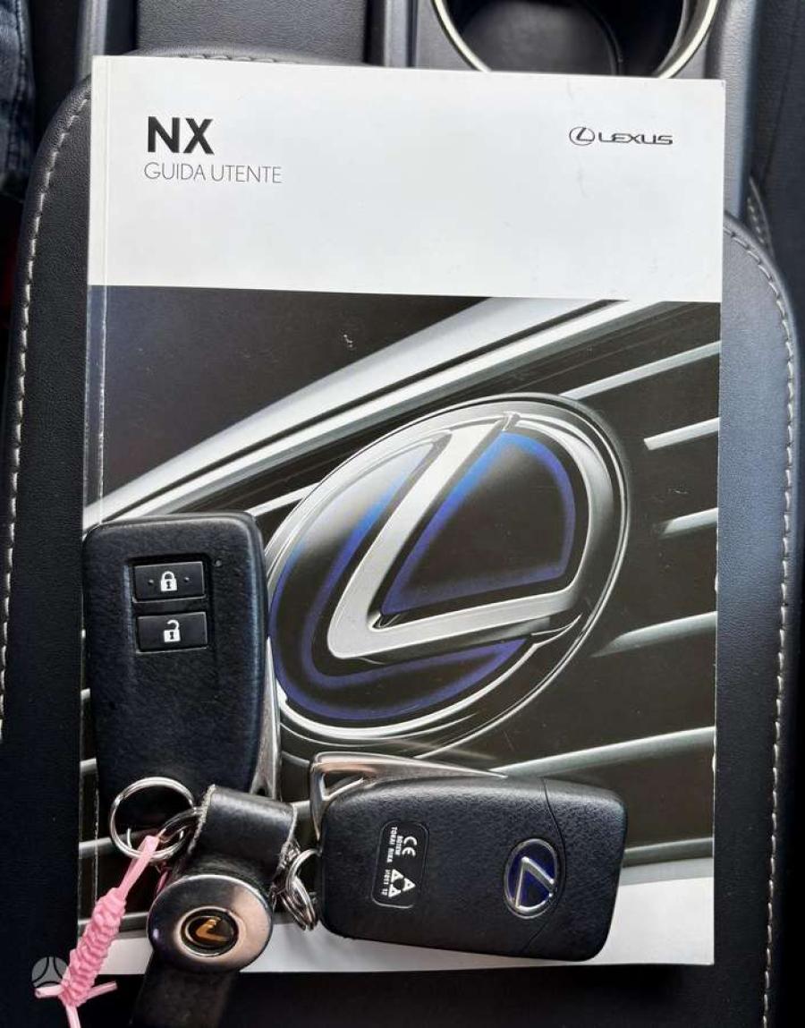 White Lexus NX 300h 2015 in Panevezys, with an engine capacity of 2.49 L and mileage of 150 thousand km for 16900 €, photo 22 on AUTOMOTO.COM.LV
