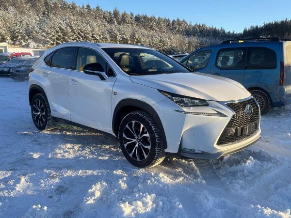 White Lexus NX 300h 2016 in Vilnius, with an engine capacity of 2.49 L and mileage of 107 thousand km for 22500 €, photo 1 on AUTOMOTO.COM.LV