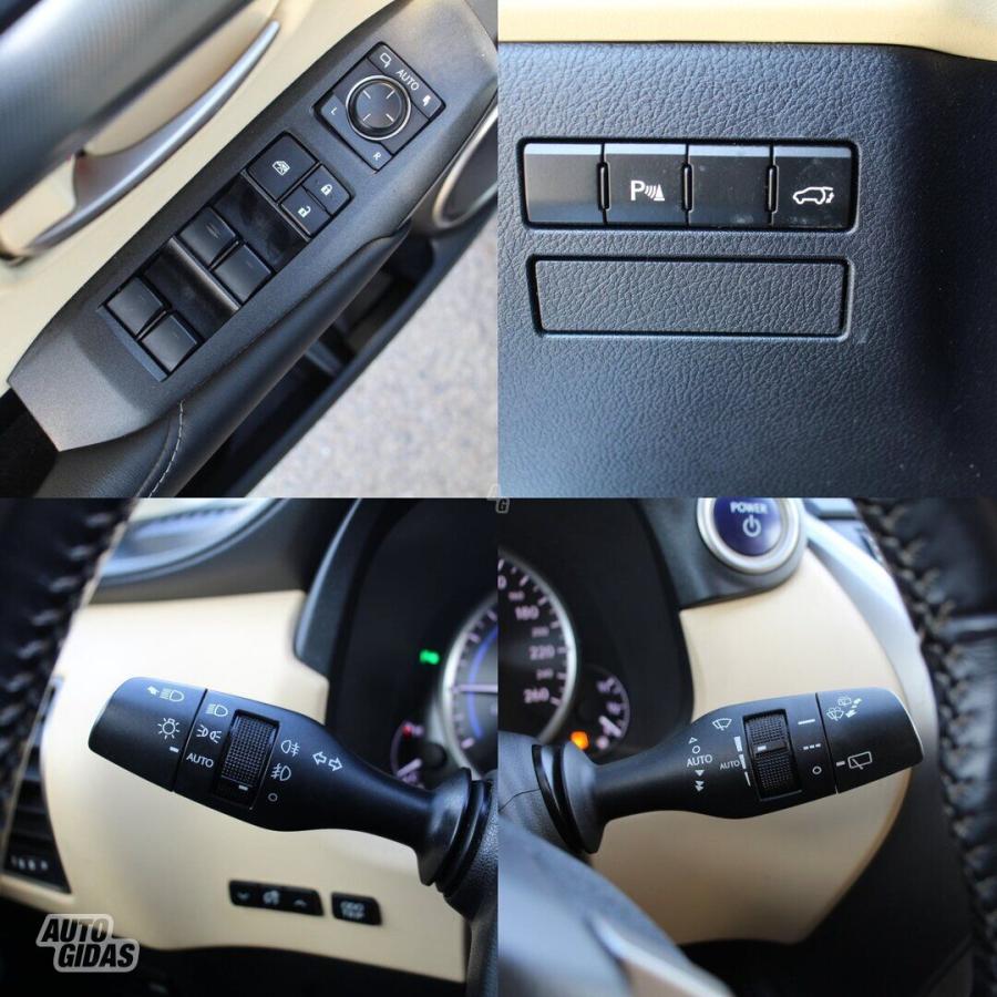White Lexus NX 300h 2017 in Vilnius, with an engine capacity of 2.50 L and mileage of 125 thousand km for 22700 €, photo 11 on AUTOMOTO.COM.LV