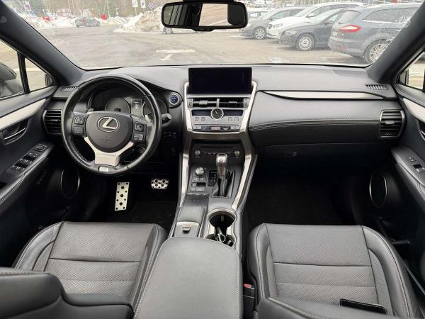 White Lexus NX 300h 2018 in Vilnius, with an engine capacity of 2.49 L and mileage of 133 thousand km for 25500 €, photo 9 on AUTOMOTO.COM.LV