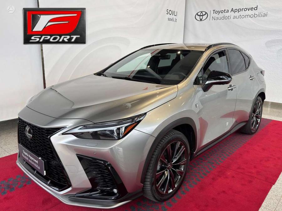 Pelēks Lexus NX 350h 2023 Šauļi, ar dzinēja tilpumu 2.49 L un nobraukumu 24 tūkst. km par 42900 €, foto 1 vietnē AUTOMOTO.COM.LV