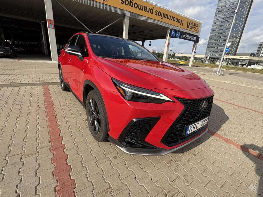 Red Lexus NX 350h 2023 in Vilnius, with an engine capacity of 2.50 L and mileage of 48 thousand km for 48500 €, photo 4 on AUTOMOTO.COM.LV