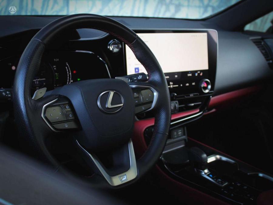 Black Lexus NX 450h 2024 in Kaunas, with an engine capacity of 2.49 L and mileage of 20 thousand km for 58500 €, photo 12 on AUTOMOTO.COM.LV
