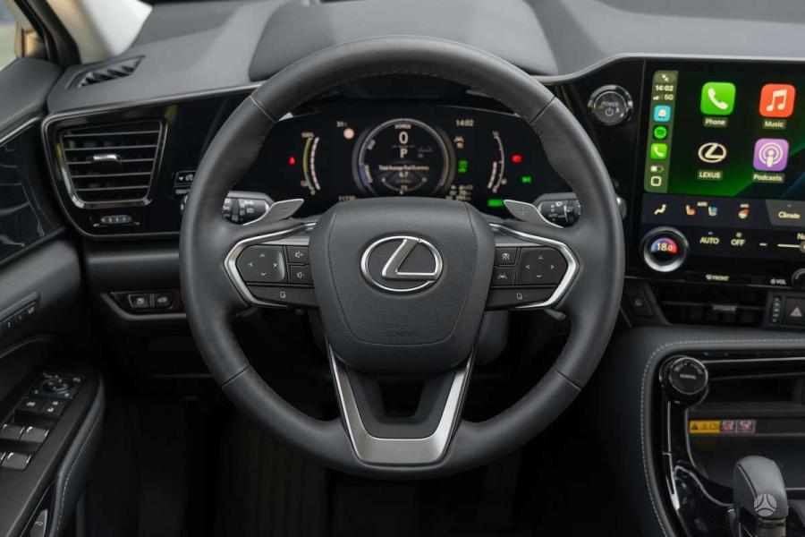 Grey Lexus NX 450h 2025 in Vilnius, with an engine capacity of 2.49 L and mileage of 20 thousand km for 58800 €, photo 18 on AUTOMOTO.COM.LV