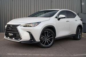 White Lexus NX 450h 2023 in Vilnius, with an engine capacity of 2.49 L and mileage of 15 thousand km for 49900 €, photo  on AUTOMOTO.COM.LV