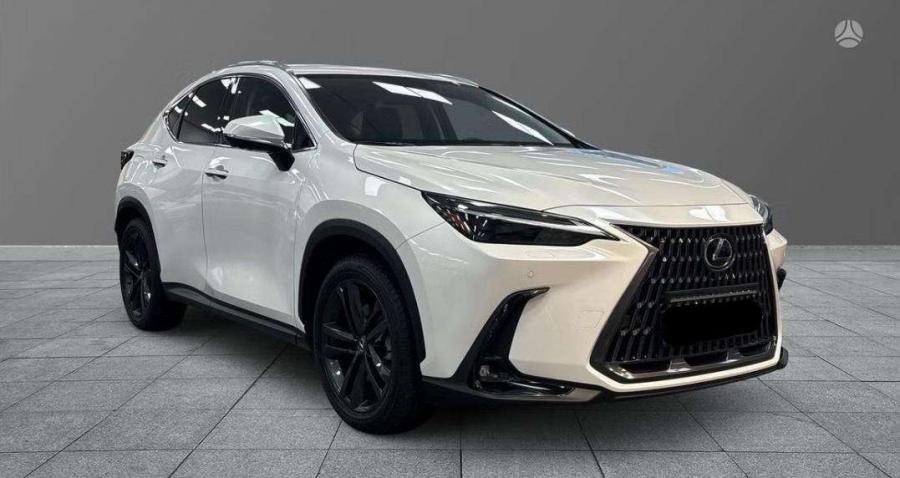 White Lexus NX 450h 2025 in Vilnius, with an engine capacity of 2.49 L and mileage of 24 thousand km for 56000 €, photo 3 on AUTOMOTO.COM.LV