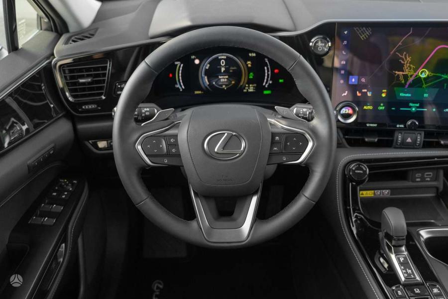 White Lexus NX 450h 2025 in Vilnius, with an engine capacity of 2.49 L and mileage of 2 thousand km for 60500 €, photo 20 on AUTOMOTO.COM.LV