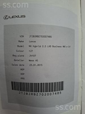 Pelēks Lexus NX 2014 Rīga, ar dzinēja tilpumu 2.50 L un nobraukumu 199 tūkst. km par 18500 €, foto 21 vietnē AUTOMOTO.COM.LV