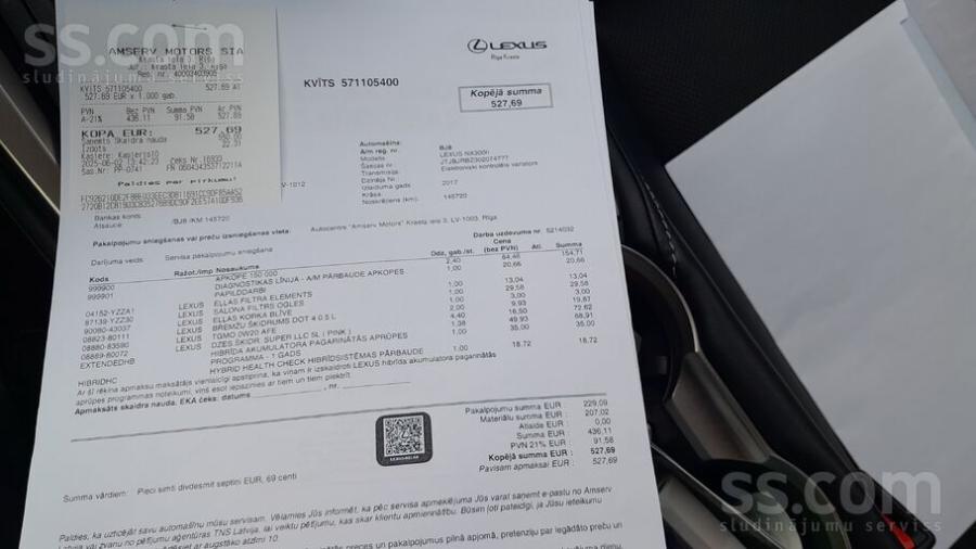 Grey Lexus NX 2017 in Riga, with an engine capacity of 2.50 L and mileage of 145 thousand km for 23500 €, photo 23 on AUTOMOTO.COM.LV
