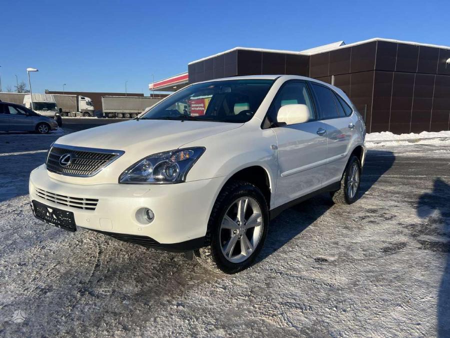 White Lexus RX 400h 2008 in Vilnius, with an engine capacity of 3.31 L and mileage of 314 thousand km for 7400 €, photo 2 on AUTOMOTO.COM.LV