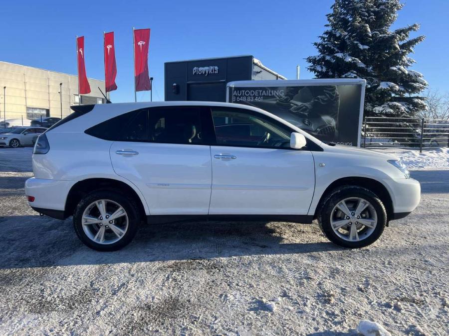White Lexus RX 400h 2008 in Vilnius, with an engine capacity of 3.31 L and mileage of 314 thousand km for 7400 €, photo 4 on AUTOMOTO.COM.LV