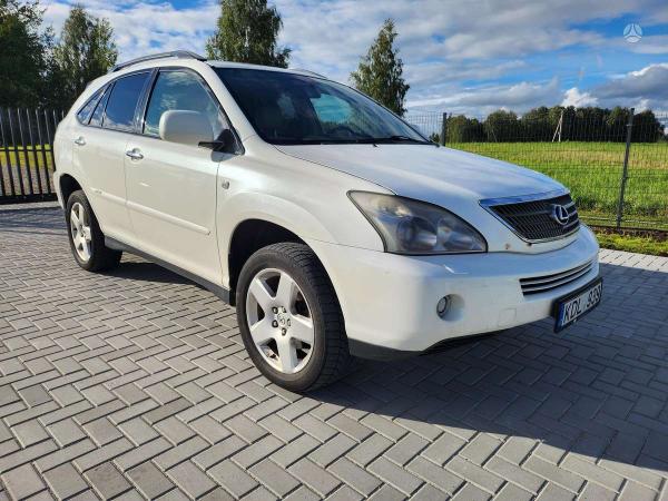 White Lexus RX 400h 2008 in Vilnius, with an engine capacity of 3.30 L and mileage of 368 thousand km for 5950 €, photo 1 on AUTOMOTO.COM.LV