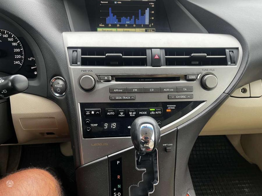 Black Lexus RX 450h 2009 in Vilnius, with an engine capacity of 3.50 L and mileage of 232 thousand km for 7450 €, photo 14 on AUTOMOTO.COM.LV