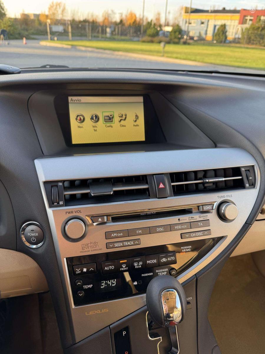 Black Lexus RX 450h 2009 in Telschi, with an engine capacity of 3.46 L and mileage of 270 thousand km for 10300 €, photo 26 on AUTOMOTO.COM.LV