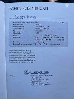 Melns Lexus RX 450h 2011 Viļņa, ar dzinēja tilpumu 3.46 L un nobraukumu 283 tūkst. km par 12750 €, foto 41 vietnē AUTOMOTO.COM.LV