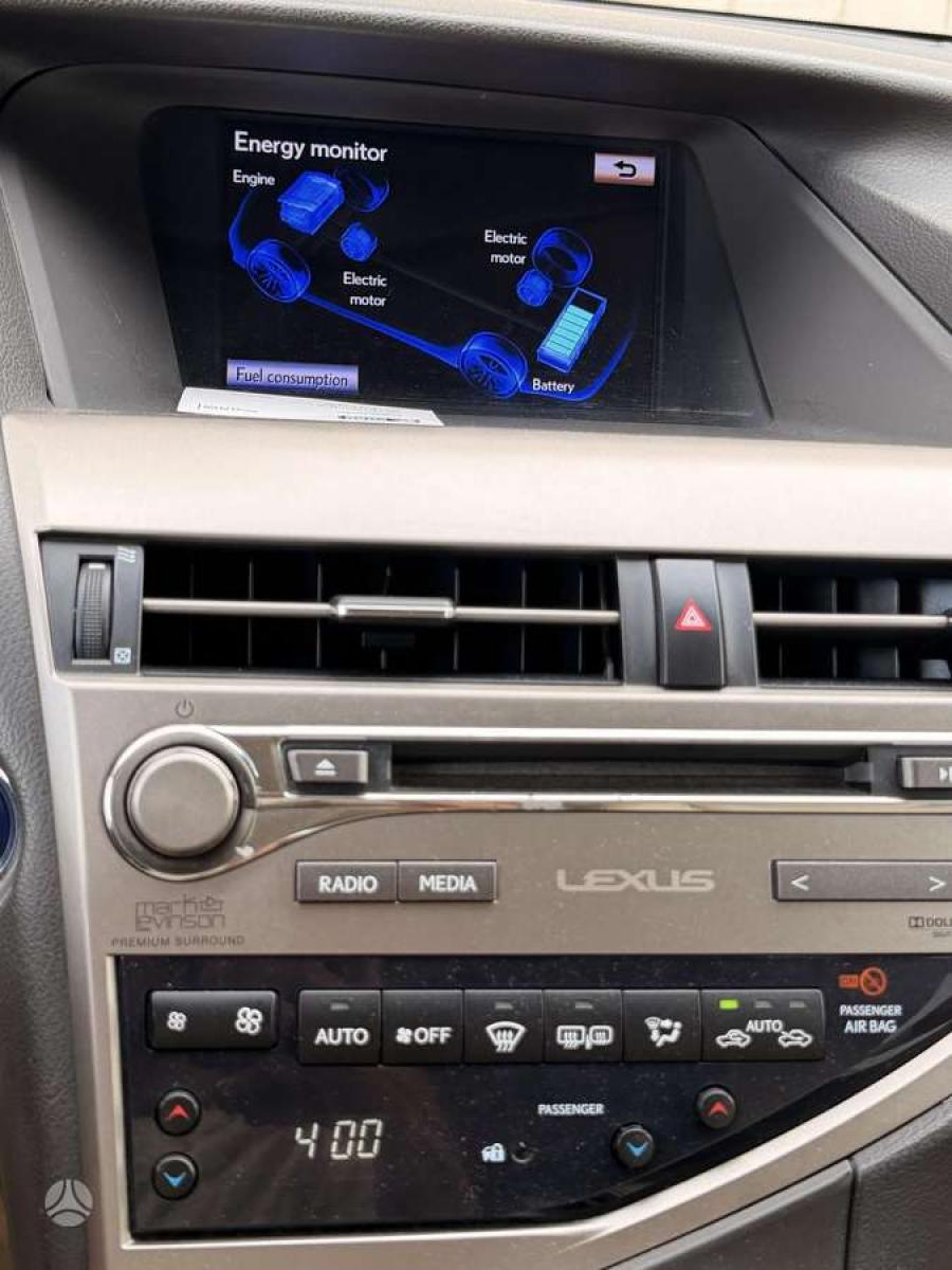 Black Lexus RX 450h 2014 in Kaunas, with an engine capacity of 3.46 L and mileage of 190 thousand km for 18000 €, photo 9 on AUTOMOTO.COM.LV