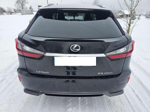 Black Lexus RX 450h 2017 in Alytus, with an engine capacity of 3.46 L and mileage of 207 thousand km for 22499 €, photo 4 on AUTOMOTO.COM.LV