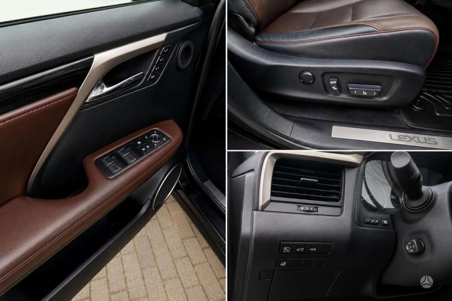 Black Lexus RX 450h 2017 in Alytus, with an engine capacity of 3.46 L and mileage of 379 thousand km for 21390 €, photo 11 on AUTOMOTO.COM.LV