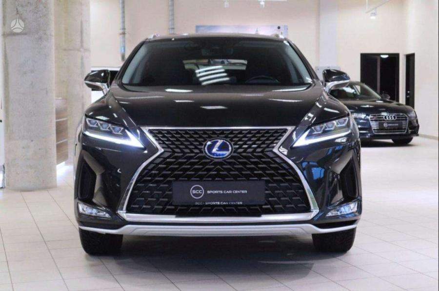 Black Lexus RX 450h 2020 in Vilnius, with an engine capacity of 3.46 L and mileage of 113 thousand km for 41999 €, photo 2 on AUTOMOTO.COM.LV