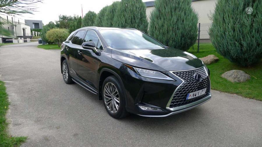 Black Lexus RX 450h 2022 in Vilnius, with an engine capacity of 3.46 L and mileage of 65 thousand km for 44700 €, photo 3 on AUTOMOTO.COM.LV
