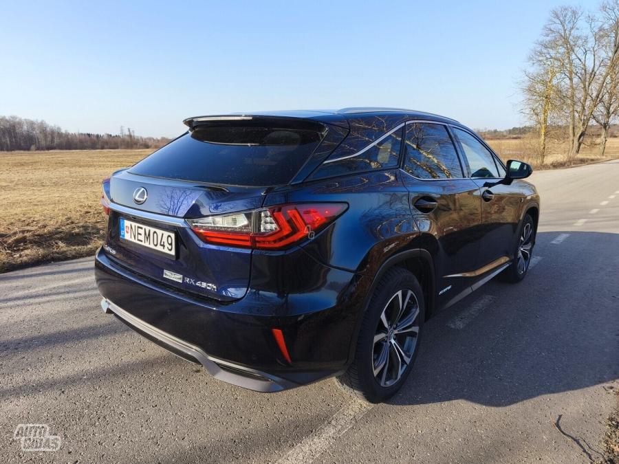Blue Lexus RX 450h 2016 in Vilnius, with an engine capacity of 3.50 L and mileage of 318 thousand km for 24500 €, photo 5 on AUTOMOTO.COM.LV