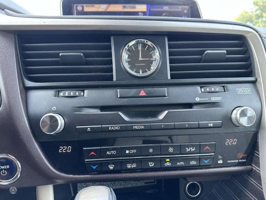 Blue Lexus RX 450h 2017 in Marijampole, with an engine capacity of 3.46 L and mileage of 256 thousand km for 23000 €, photo 23 on AUTOMOTO.COM.LV